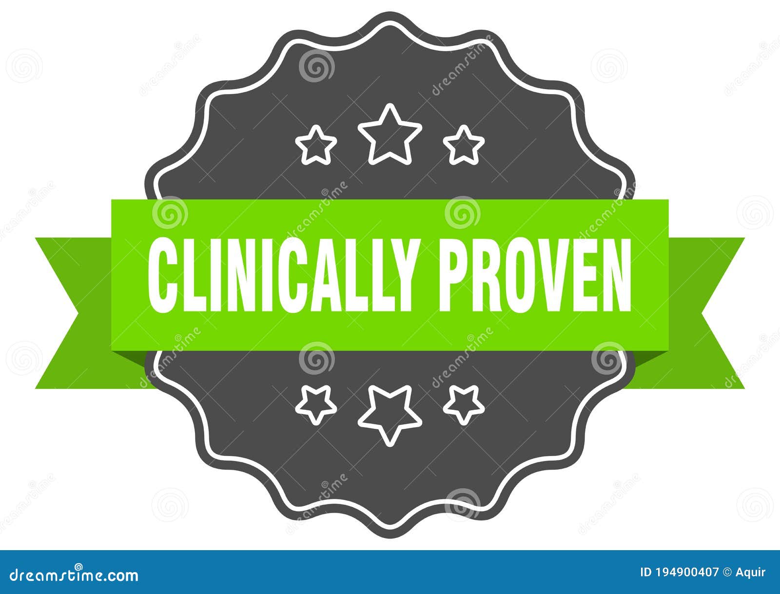 Clinically proven label stock vector. Illustration of white - 194900407