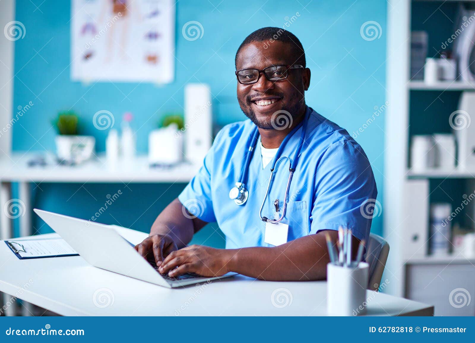 Clinician at work stock photo. Image of smiling, medicine - 62782818