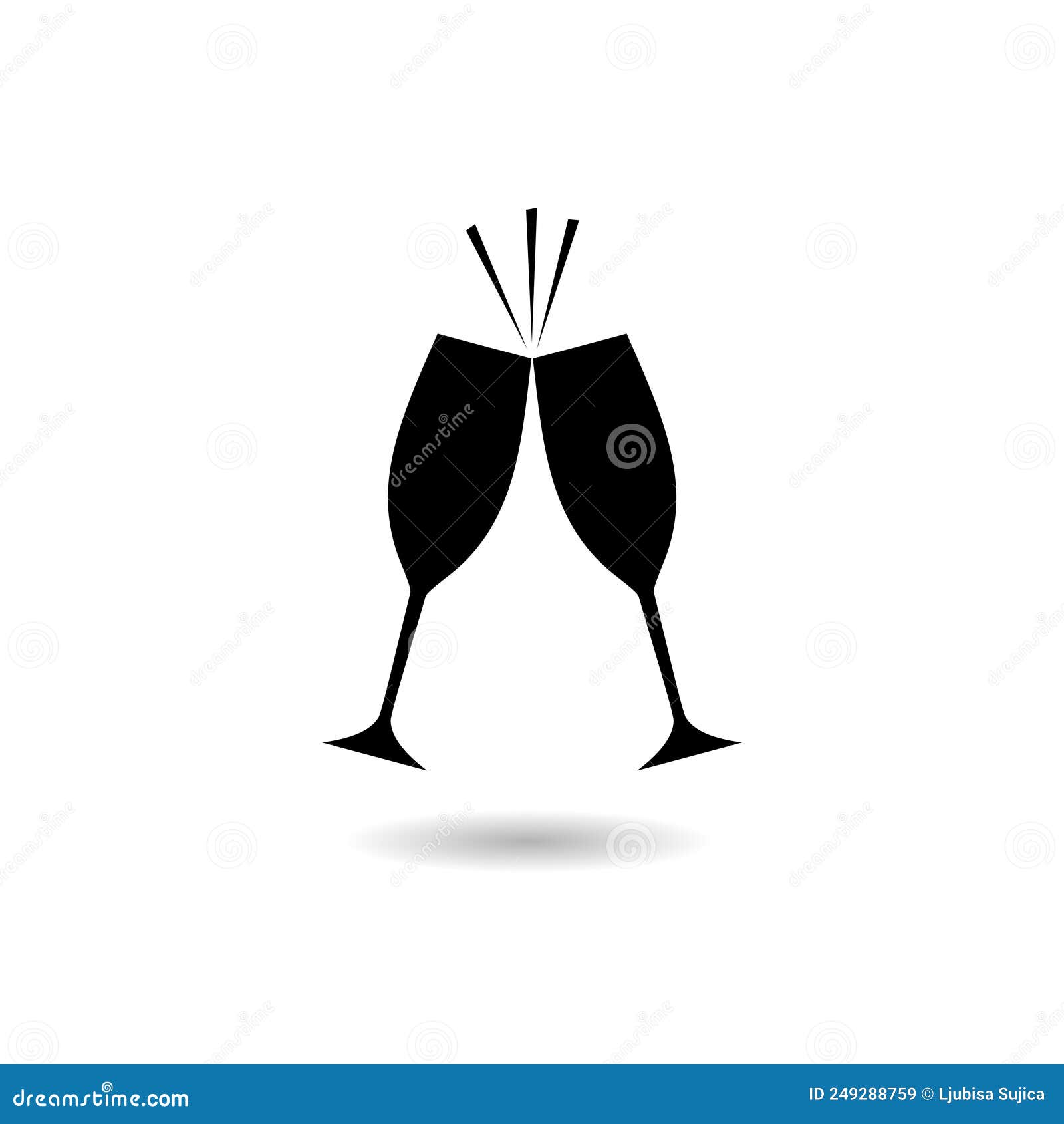 Clink Glasses Logo with Shadow Stock Vector - Illustration of harvest ...