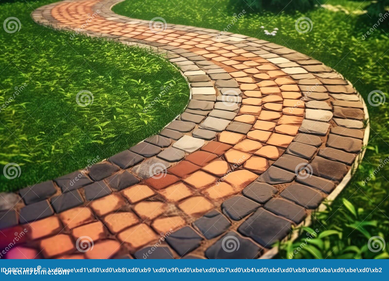 Clinker Brick Path To the House, Landscaping. Generative AI Stock ...