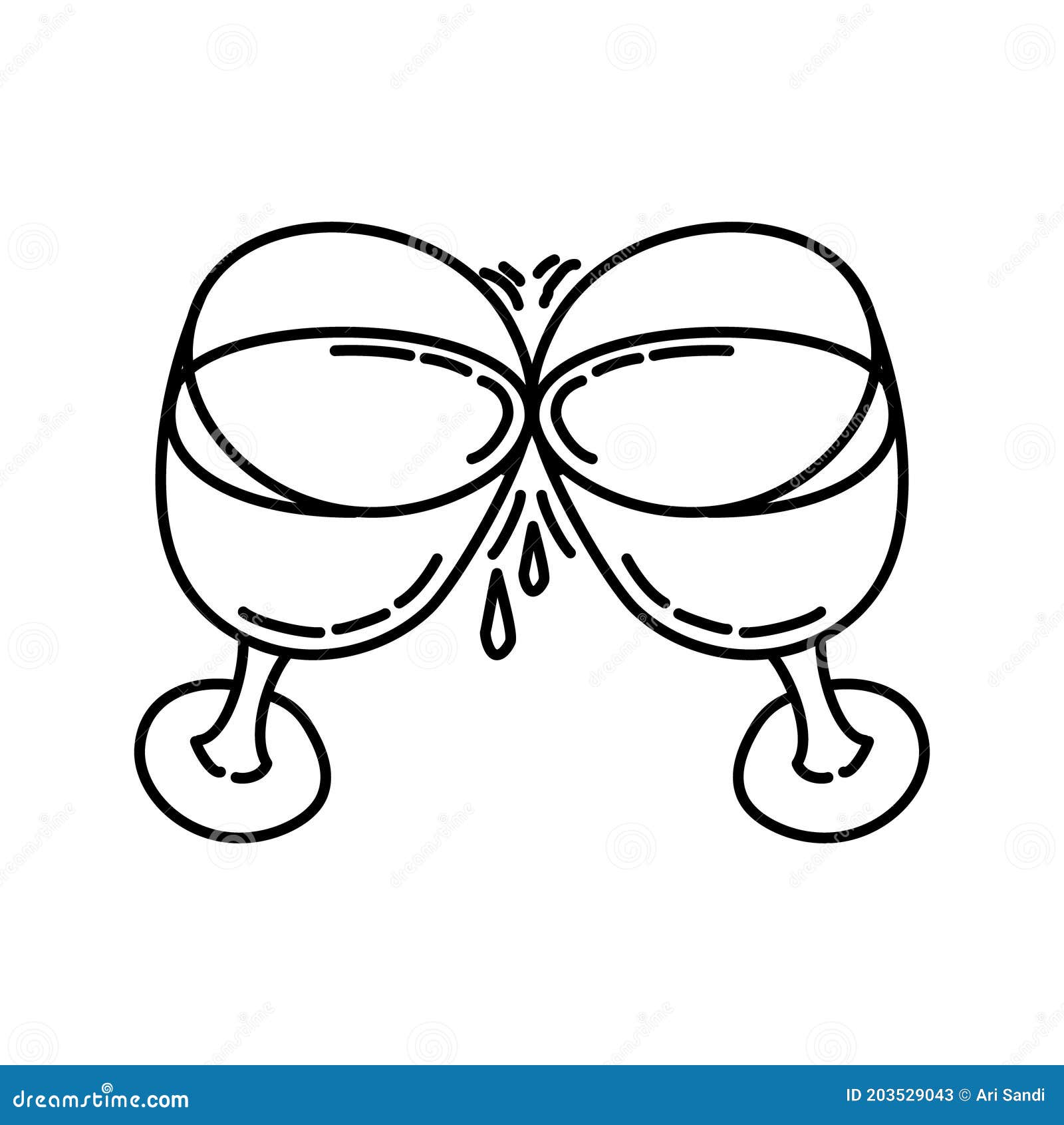 Clinking Glass Icon. Doodle Hand Drawn or Outline Icon Style Stock ...