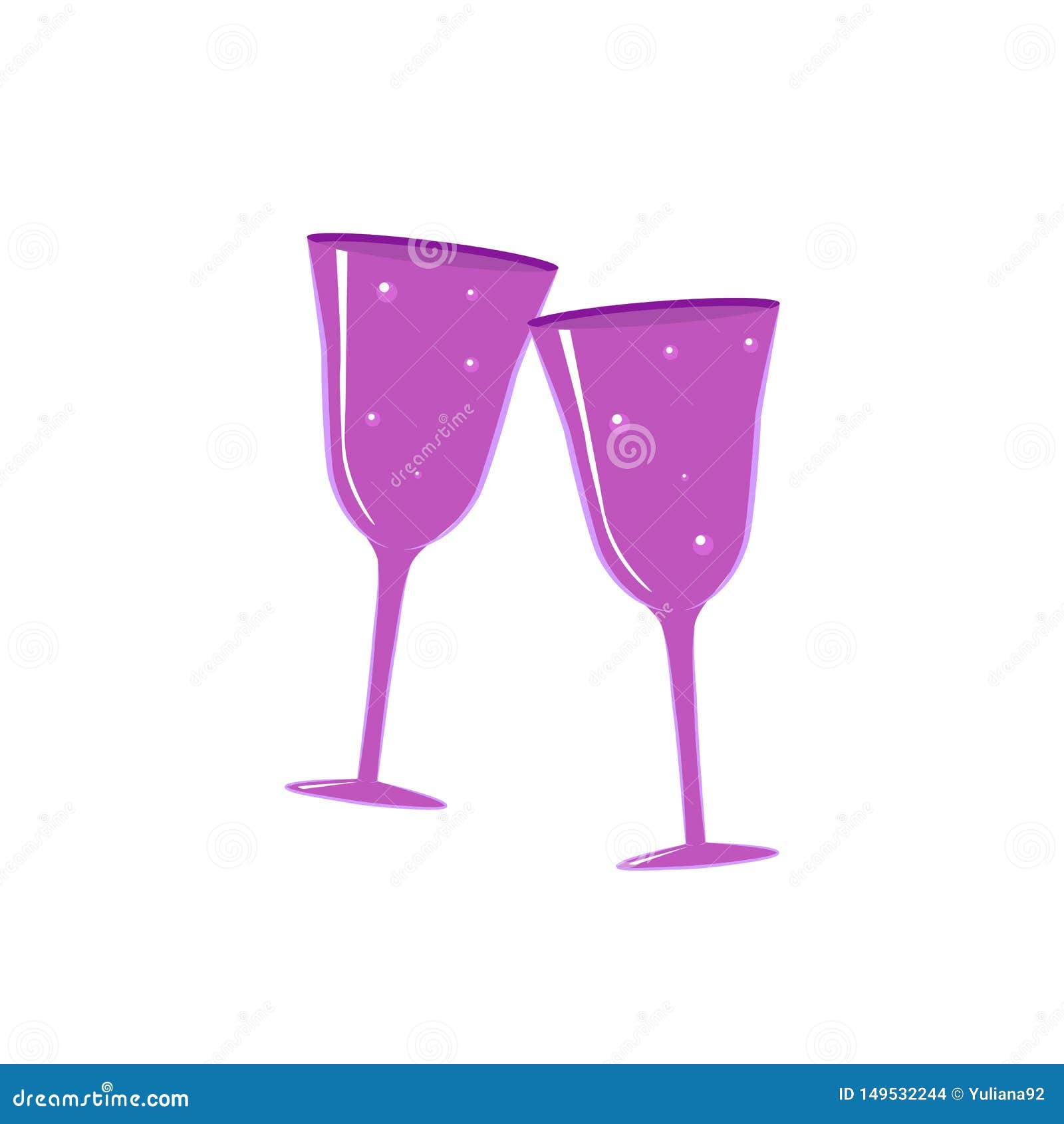 Two Clinking Glasses Champagne. Vintage Black Vector Engraving ...