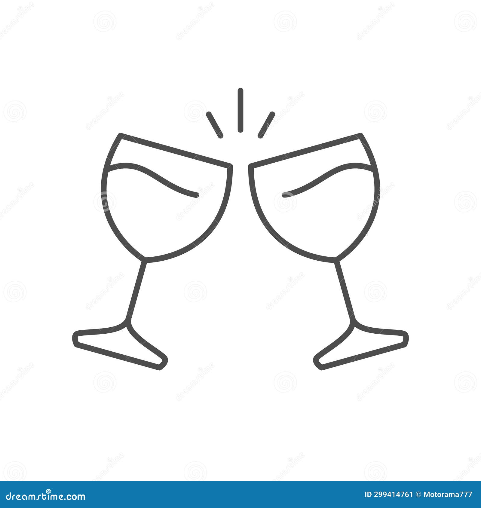 Clinking Glasses Line Outline Icon Stock Illustration - Illustration of ...
