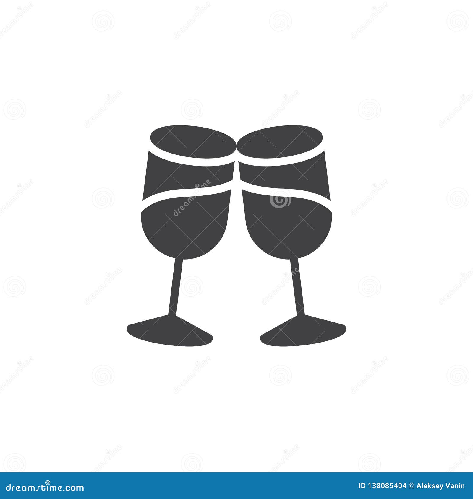 Clinking Glasses Vector Icon Stock Vector - Illustration of graphics ...