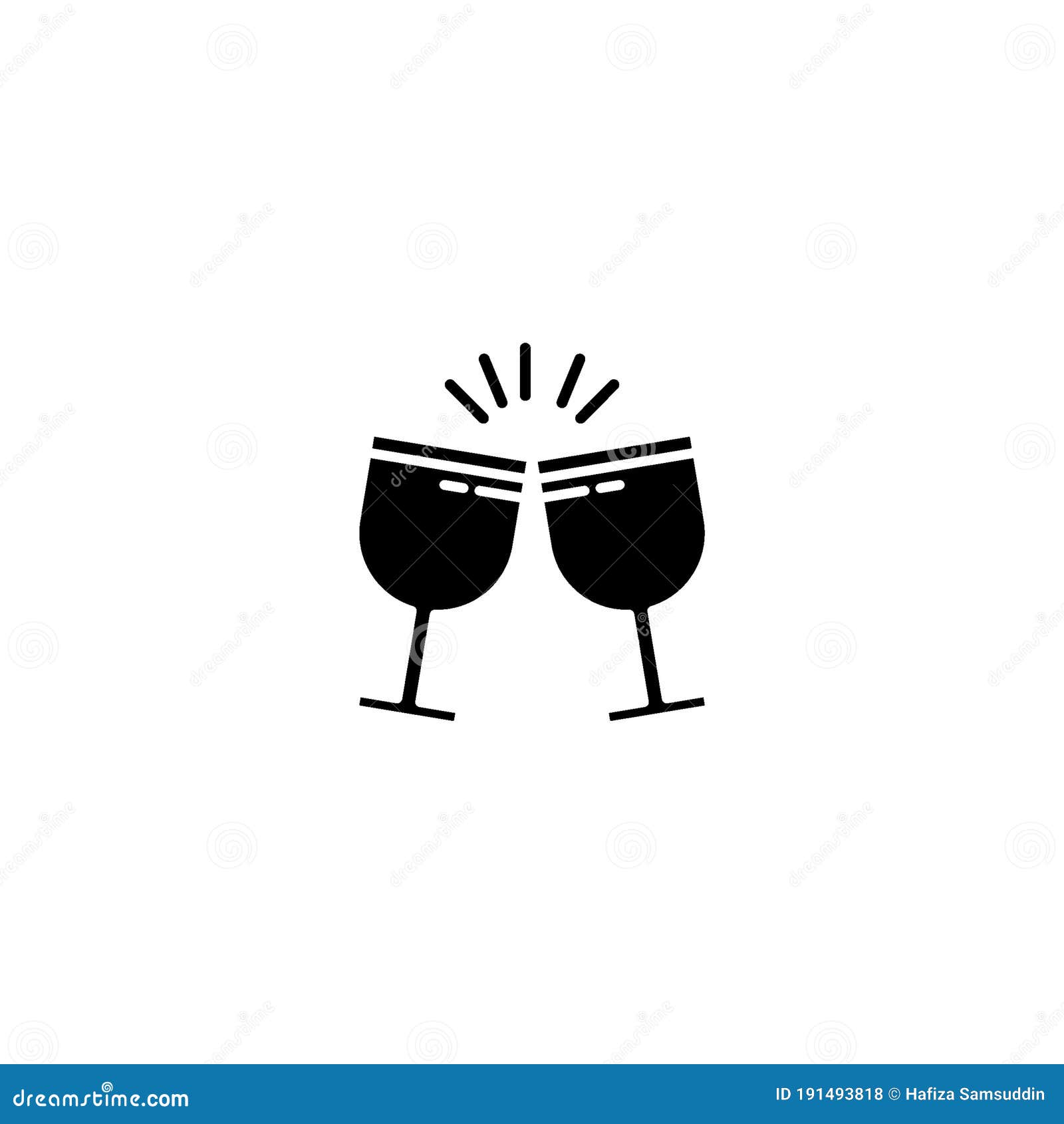 Clinking Wine Glasses. Vector Illustration Decorative Design Stock ...