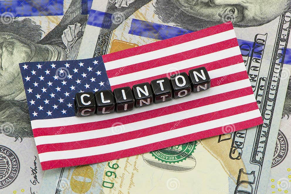 Clinton, on the Background Flag Stock Photo - Image of object, losing ...