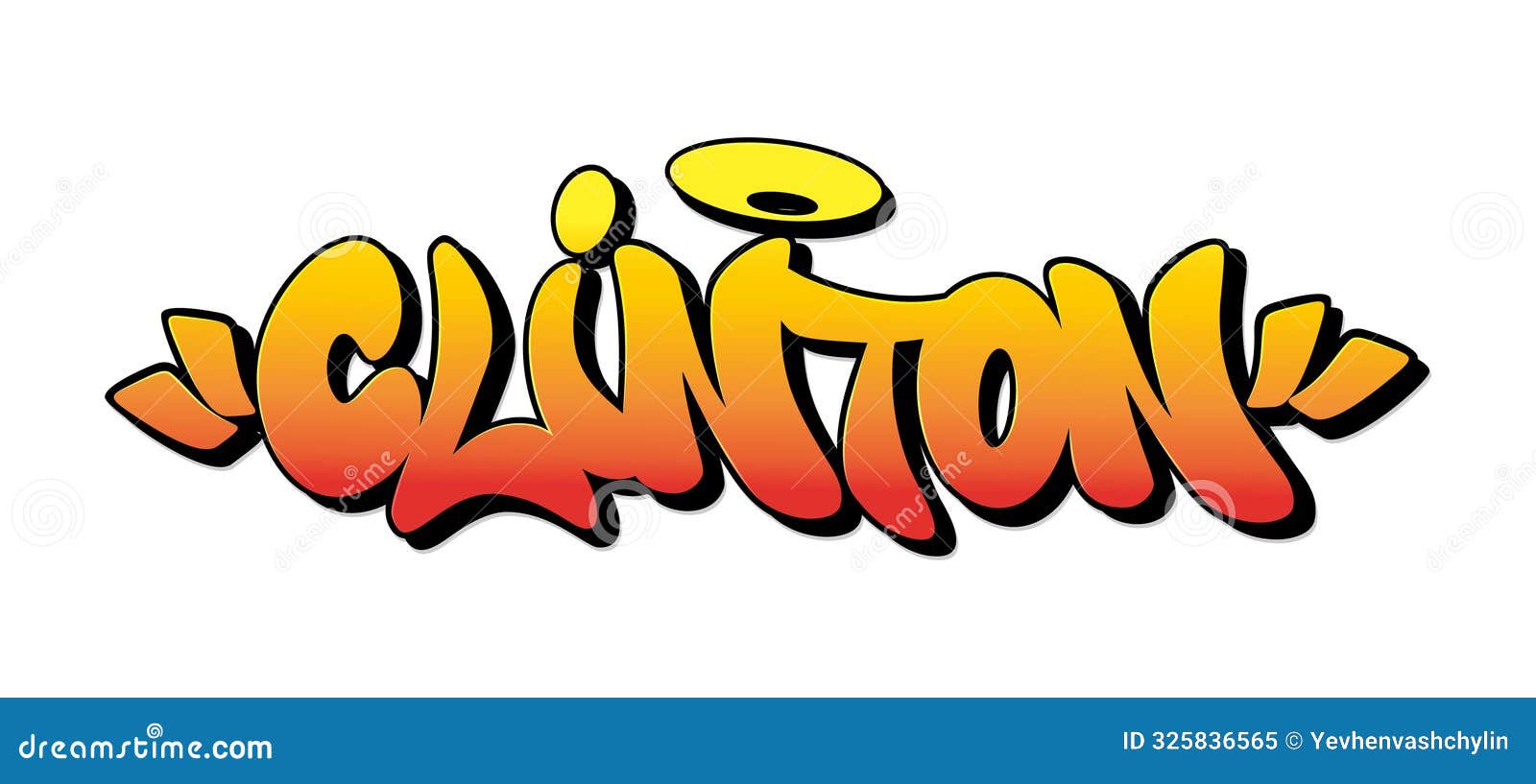 Clinton Name in Graffiti Style. Vector Illustration. Stock Illustration ...