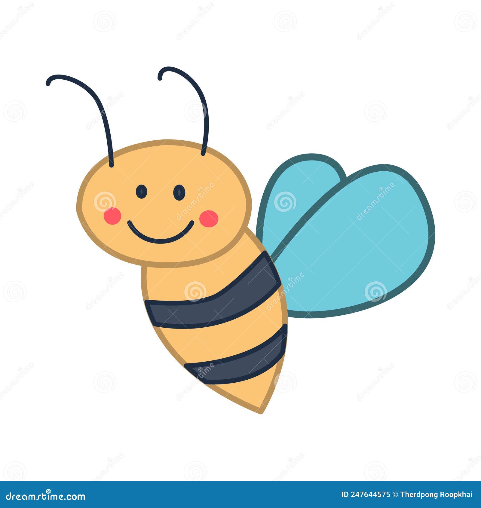 Clip Art of Bee with Cartoon Design Stock Vector - Illustration of icon ...