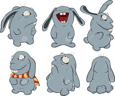 Clip art. Blue rabbits stock vector. Illustration of caricature - 21380393