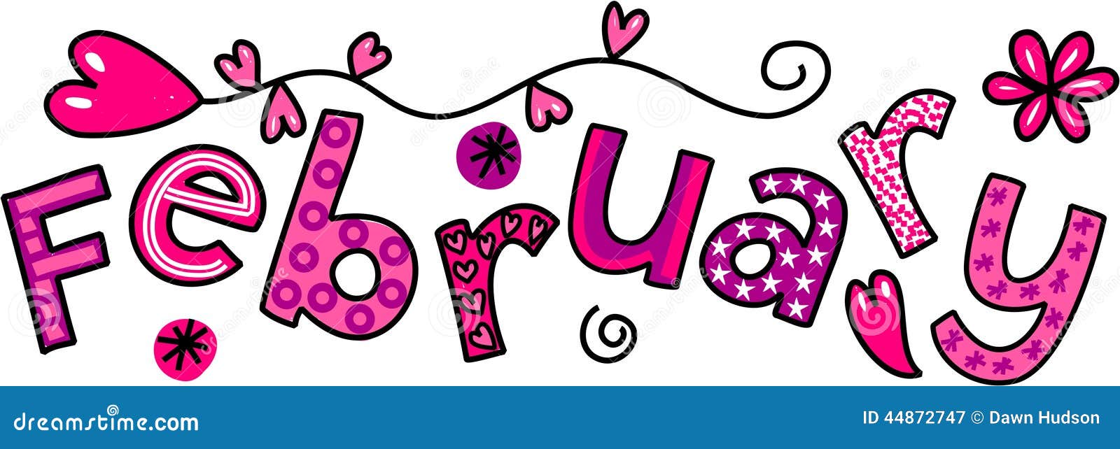 Clip art de febrero ilustración del vector. Ilustración de texto - 44872747