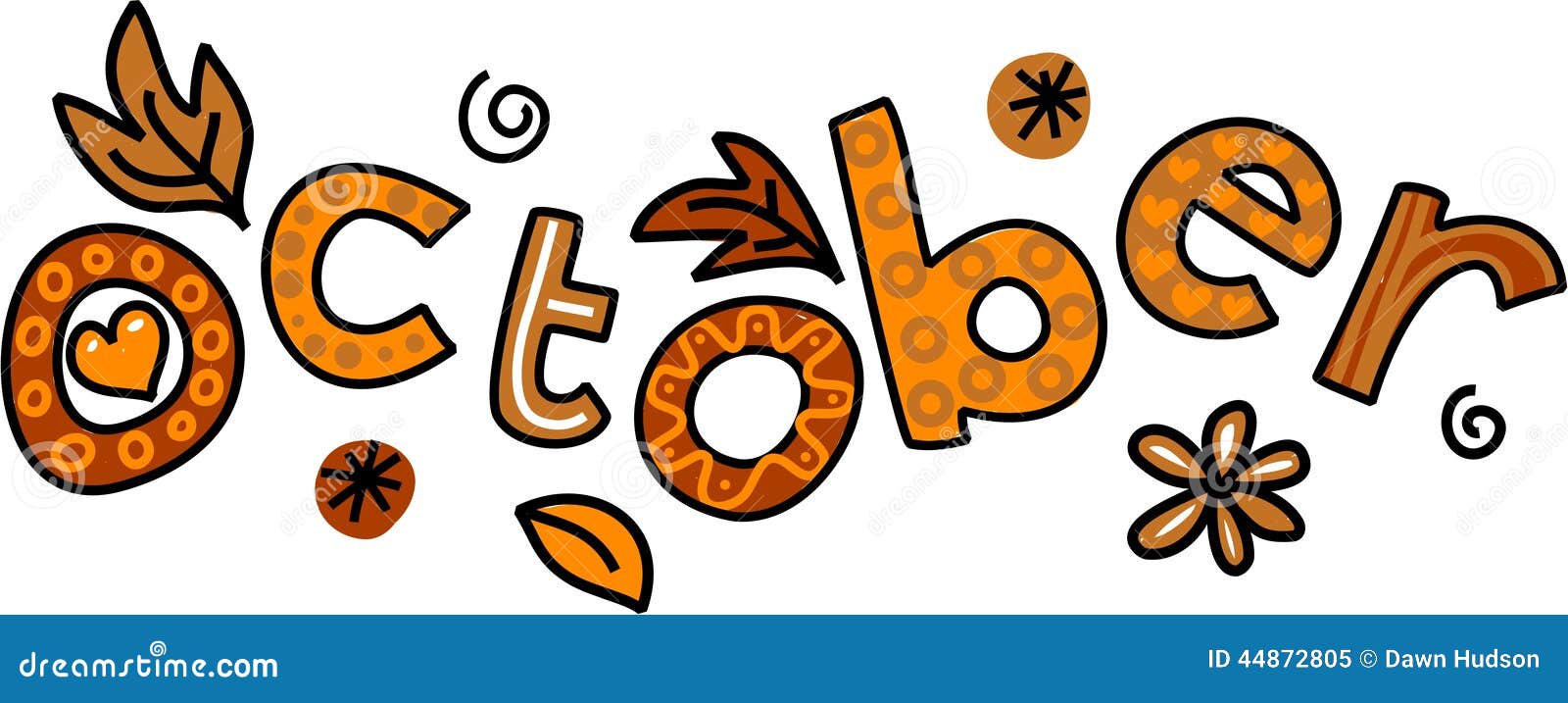 Clip art de octubre ilustración del vector. Ilustración de freehand ...