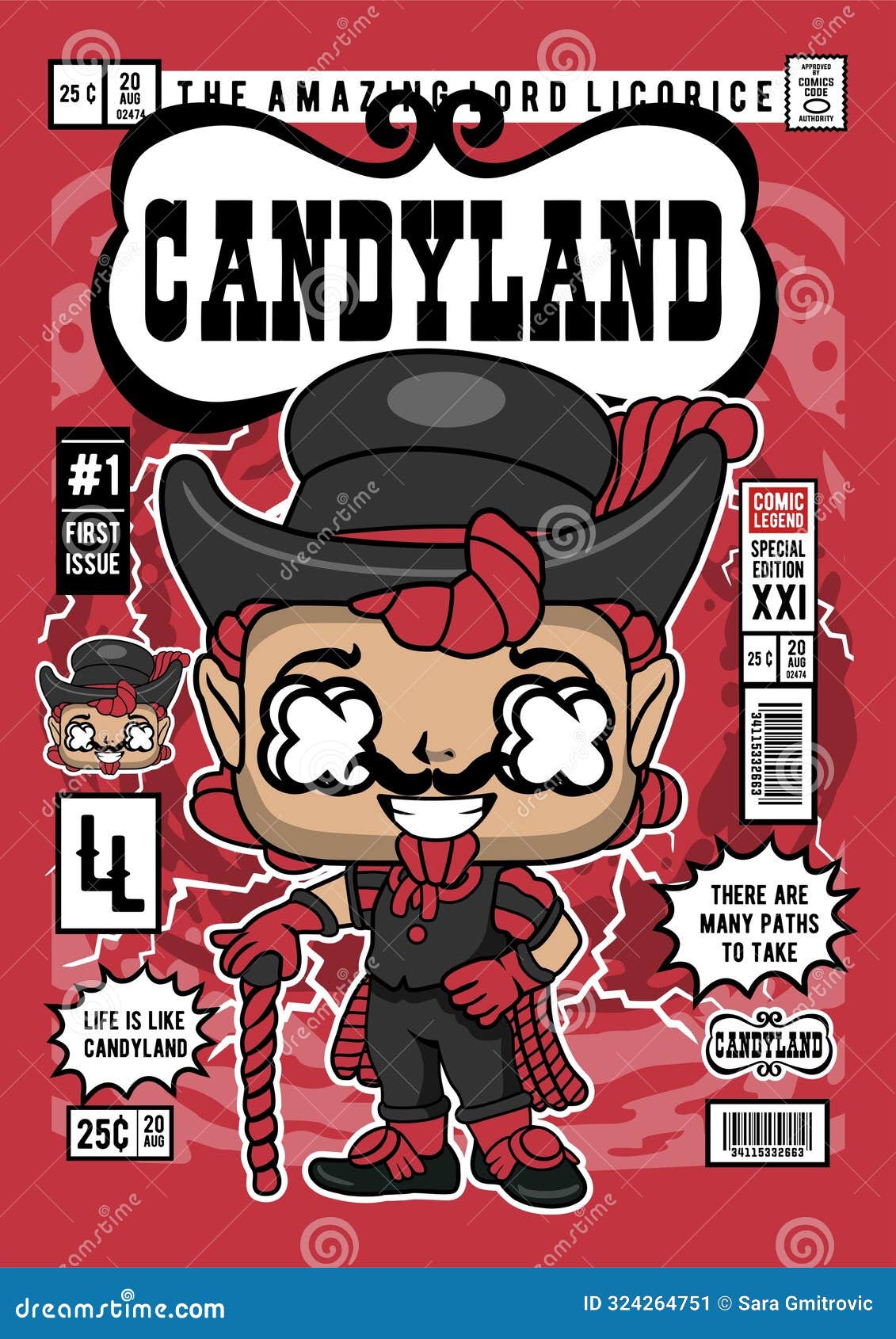 Candy Land Lord Licorice stock illustration. Illustration of land ...