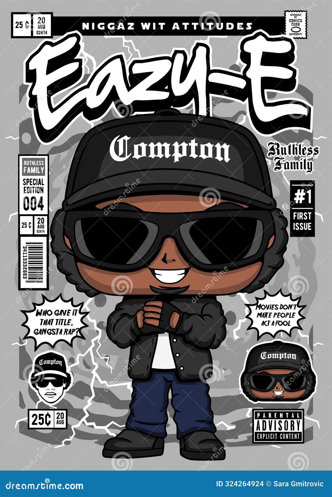Eazy E stock illustration. Illustration of face, person - 324264924