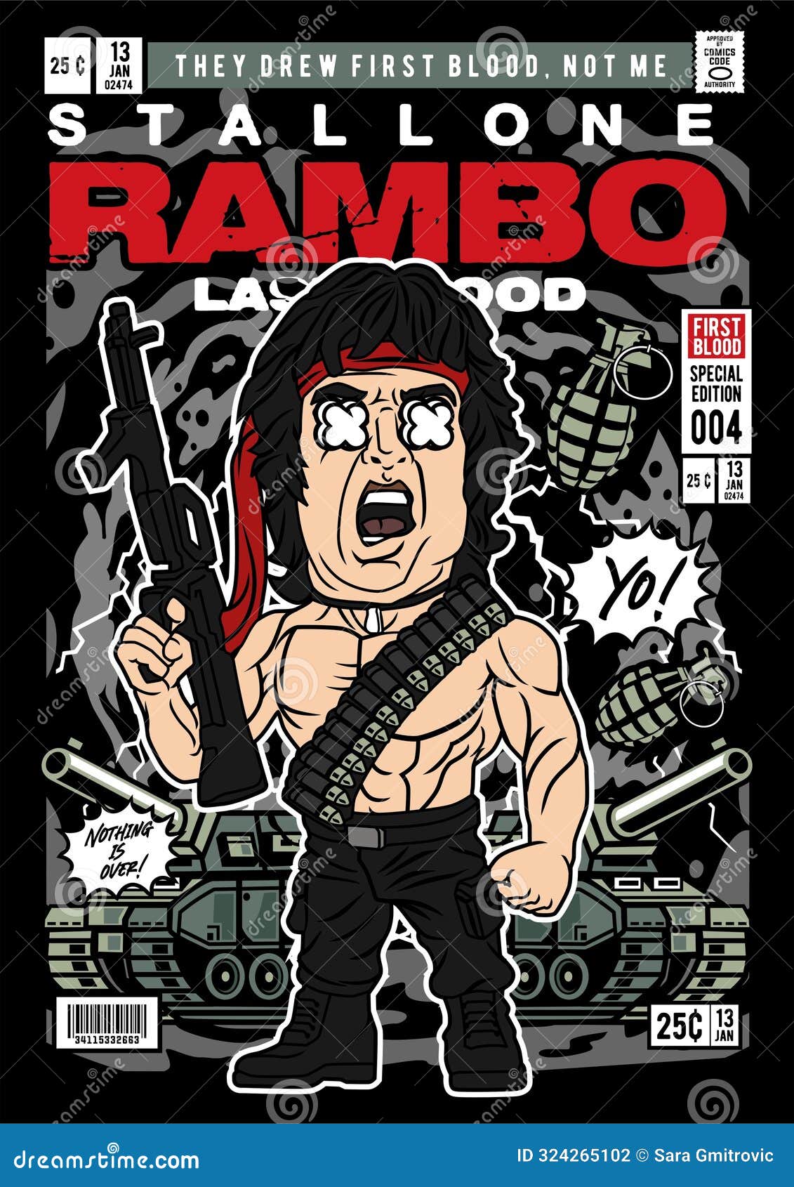 John Rambo stock illustration. Illustration of clip - 324265102