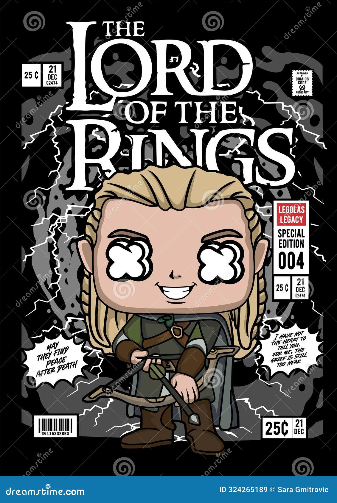 Legolas Lord of the Rings stock illustration. Illustration of drawing ...