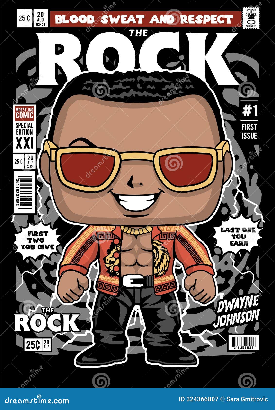 The Rock Dwayne Johnson stock illustration. Illustration of comics ...