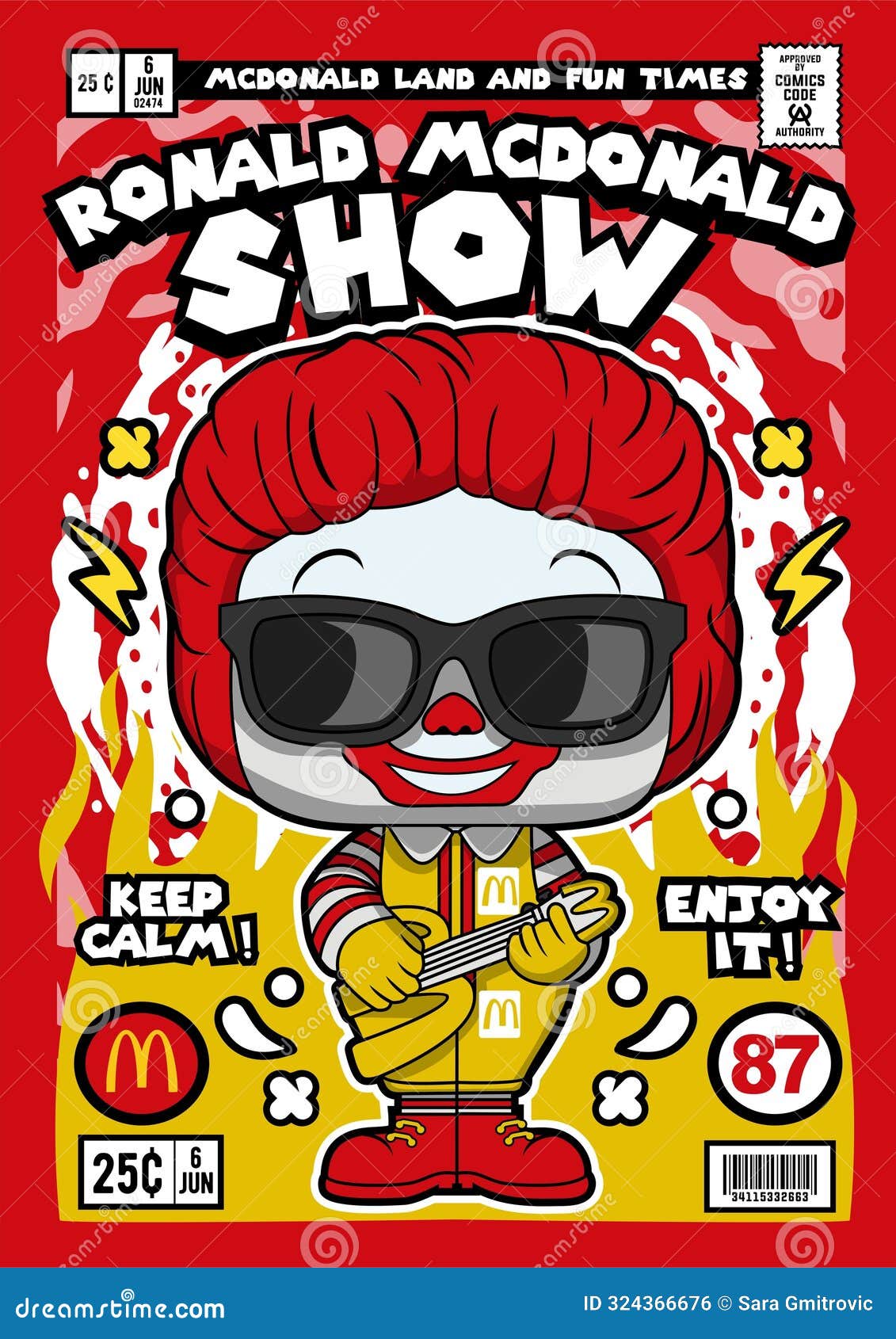 Ronald Mcdonald stock illustration. Illustration of graphics - 324366676