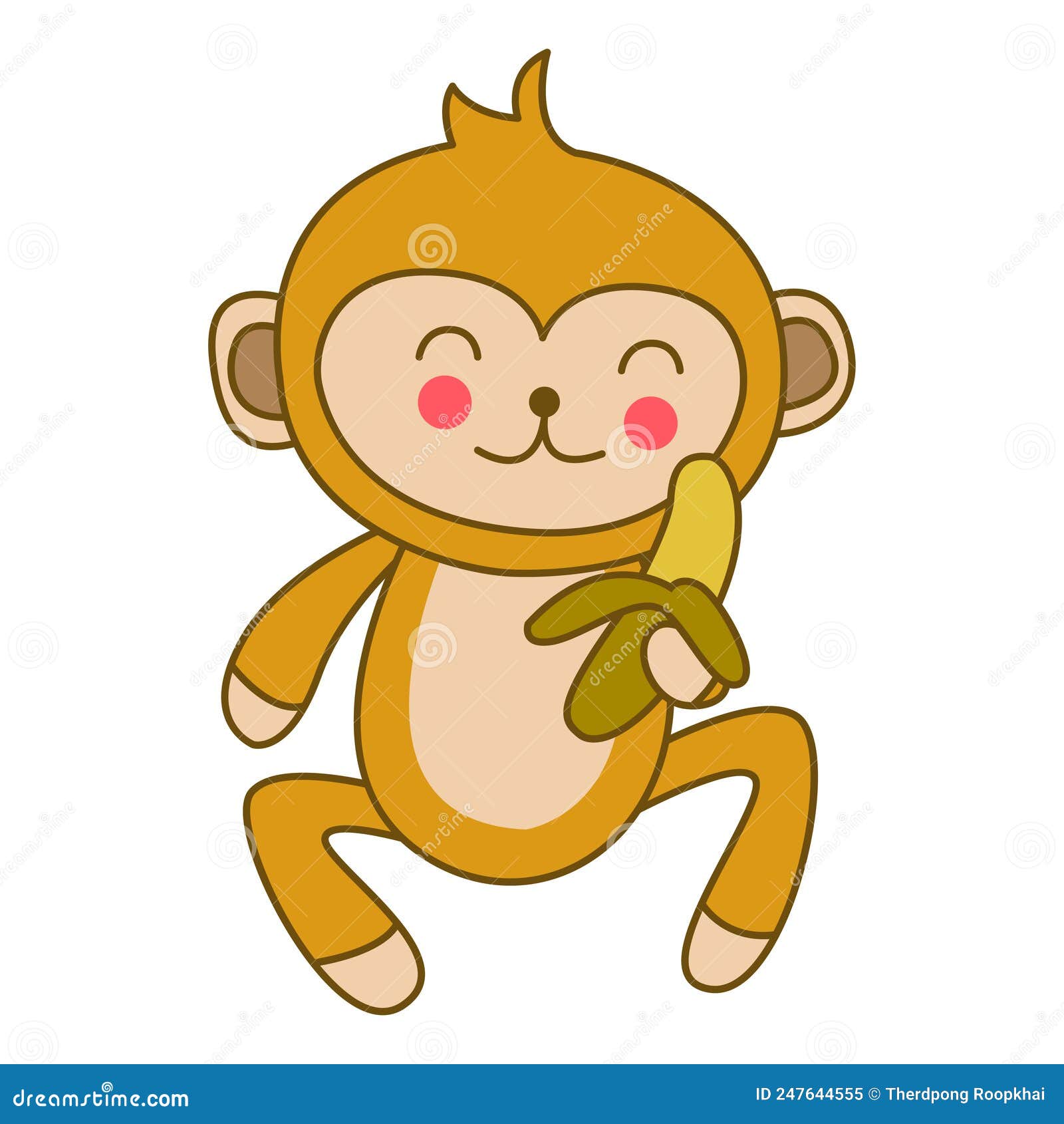 Clip Art of Monkey with Cartoon Design Stock Vector - Illustration of ...