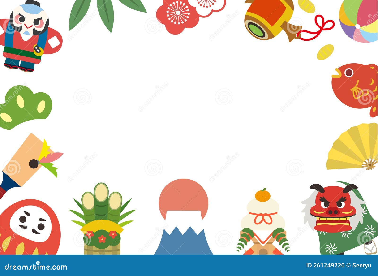 New year frame design stock vector. Illustration of japan - 261249220