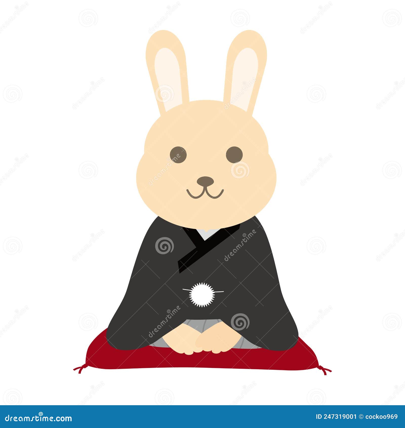 Clip art of Rabbit bowing stock illustration. Illustration of card ...