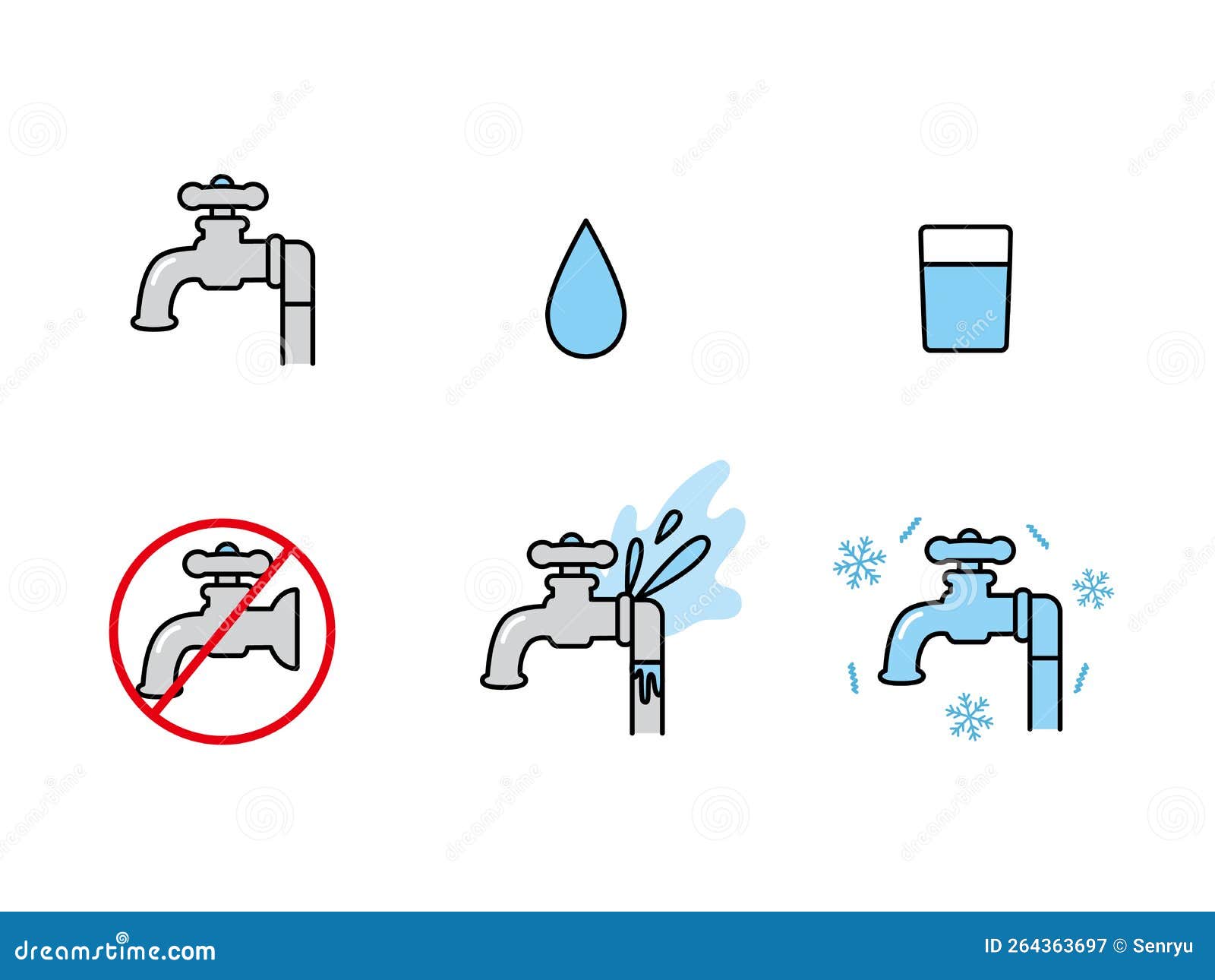 Clip art set of waterwork stock vector. Illustration of waterwork ...