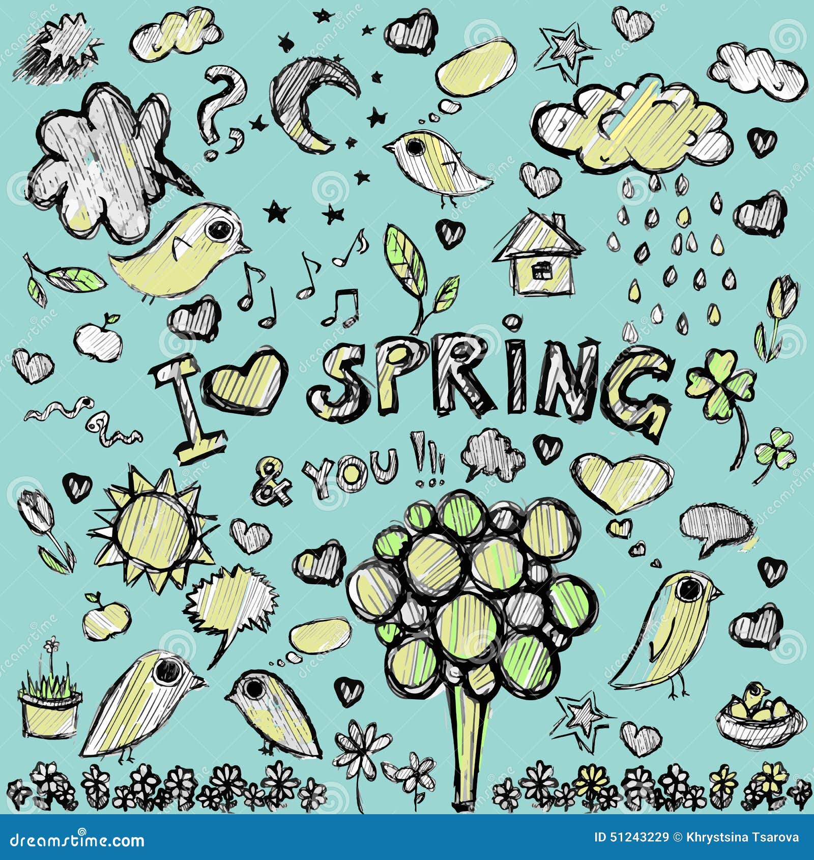 Clip Art Spring Colorful Illustrations Stock Illustration ...