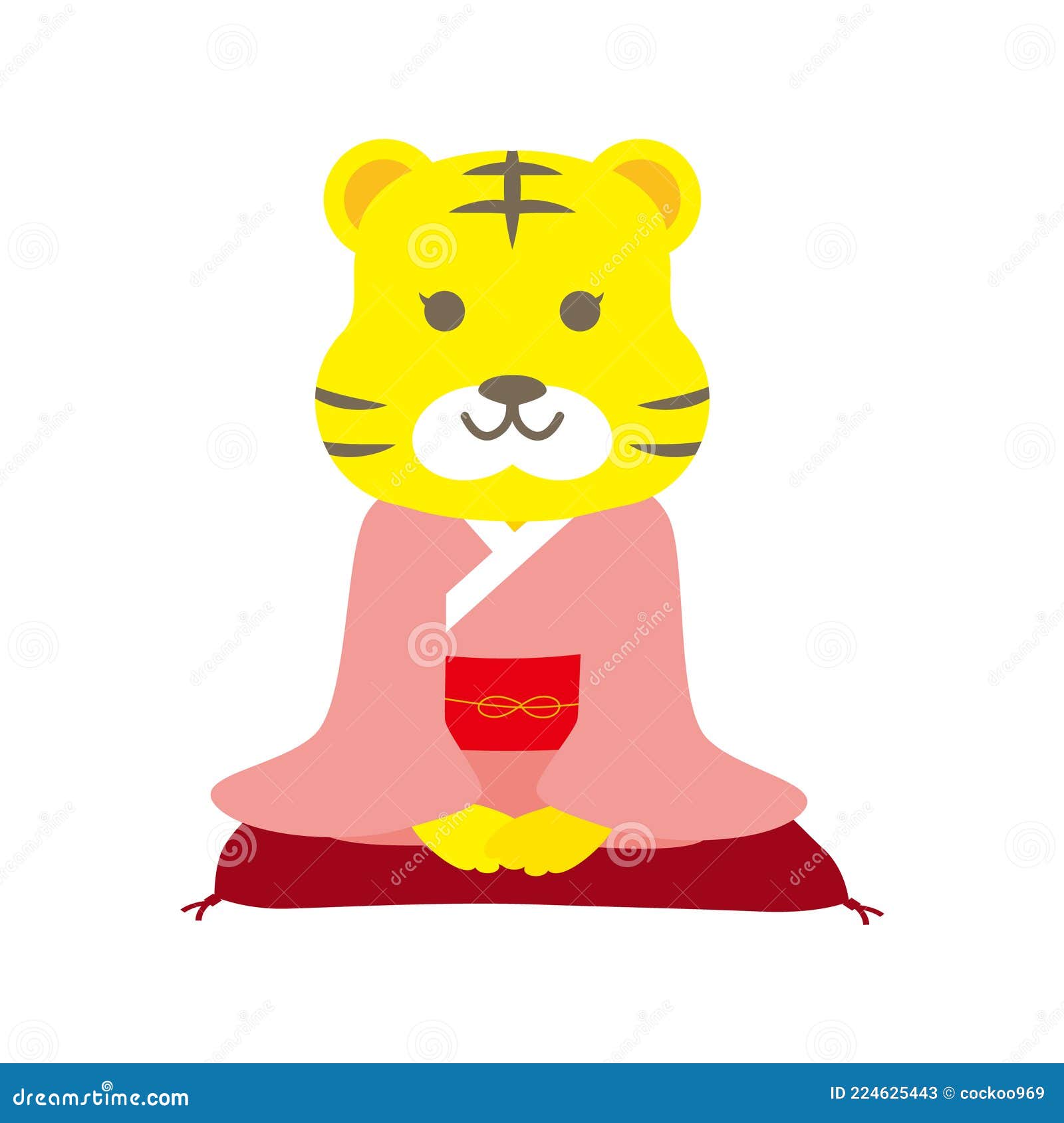 Clip Art Of Tiger Bowing Vector Illustration | CartoonDealer.com #224625440