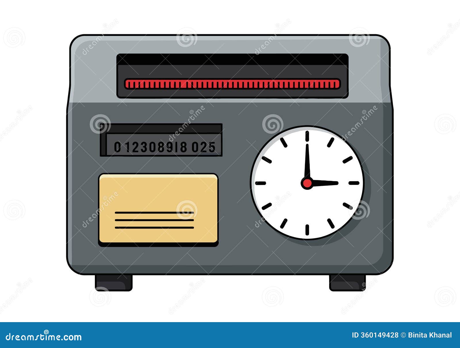 Timecard Employee Weekly Wages Timeclock Time Card Cartoon Vector ...