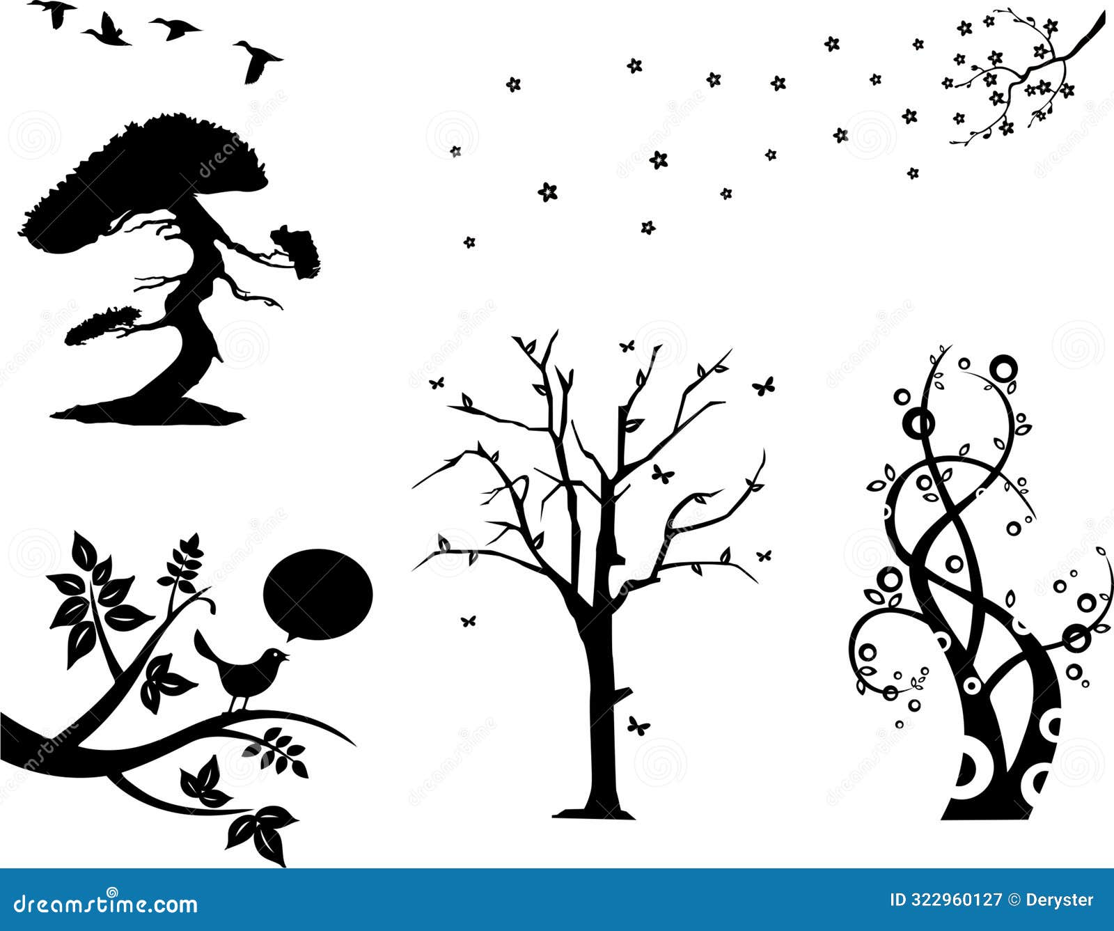 Clip Art Vector Plant, Animal and Tree Stock Vector - Illustration of ...