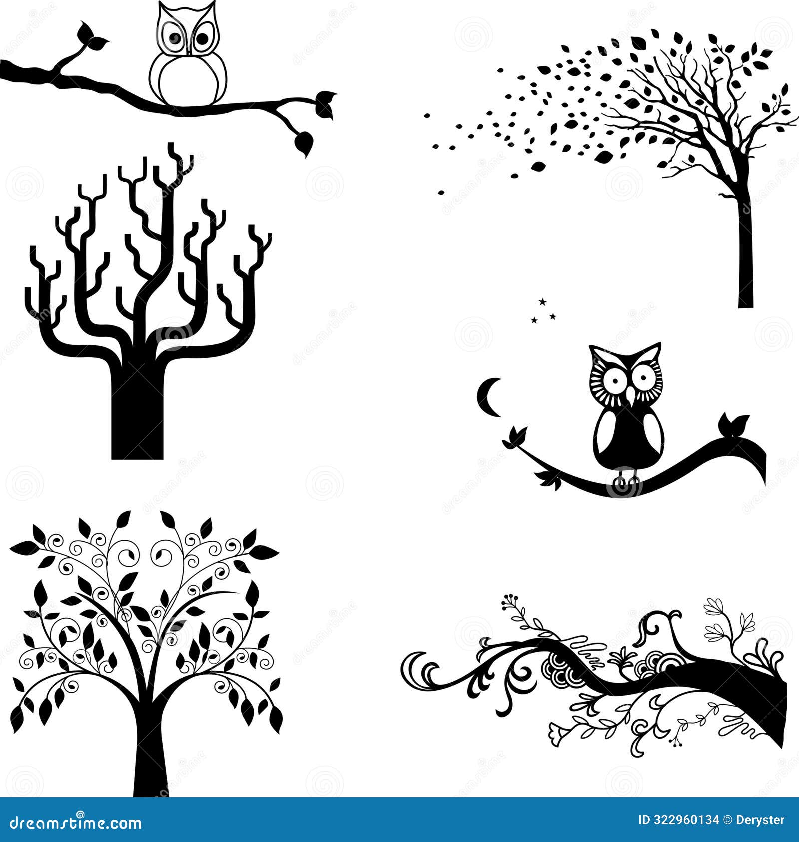 Clip Art Vector Plant, Animal and Tree Stock Vector - Illustration of ...