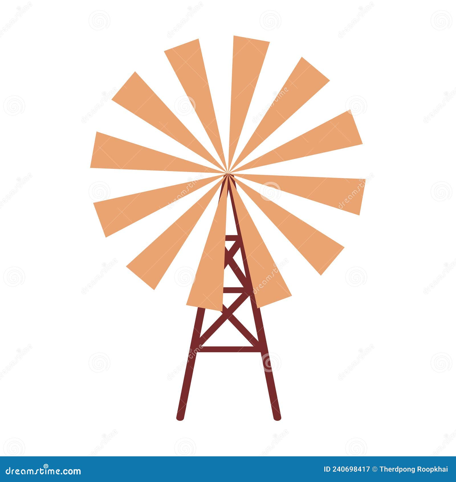Clip Art of Windmill with Cartoon Design Stock Vector - Illustration of ...