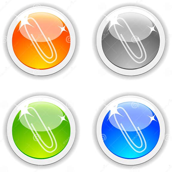 Clip buttons. stock vector. Illustration of clip, shape - 9166436