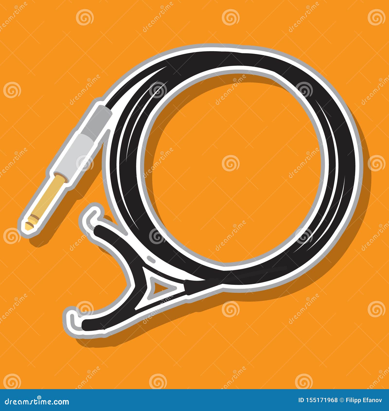 Clip Cord Icon on a Colored Background. Tattoo Accessory Stock ...
