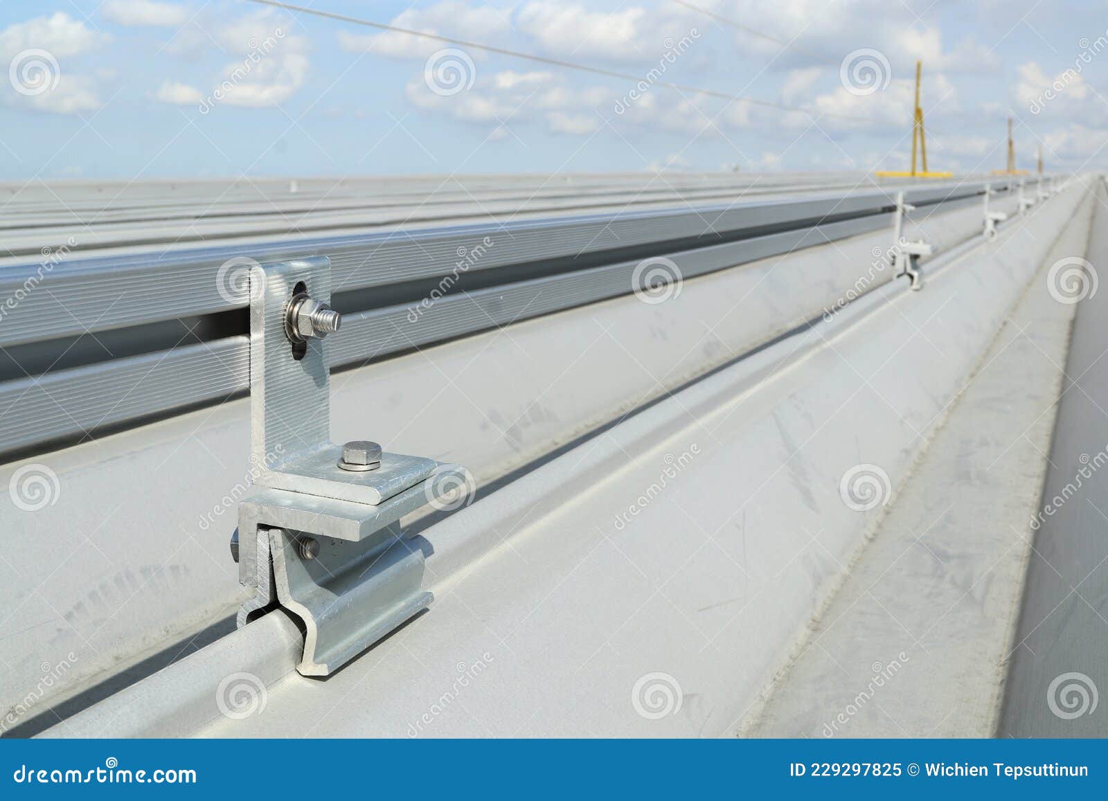 Clip Locks Installed on Metal Sheet Roof for Solar PV Panel ...