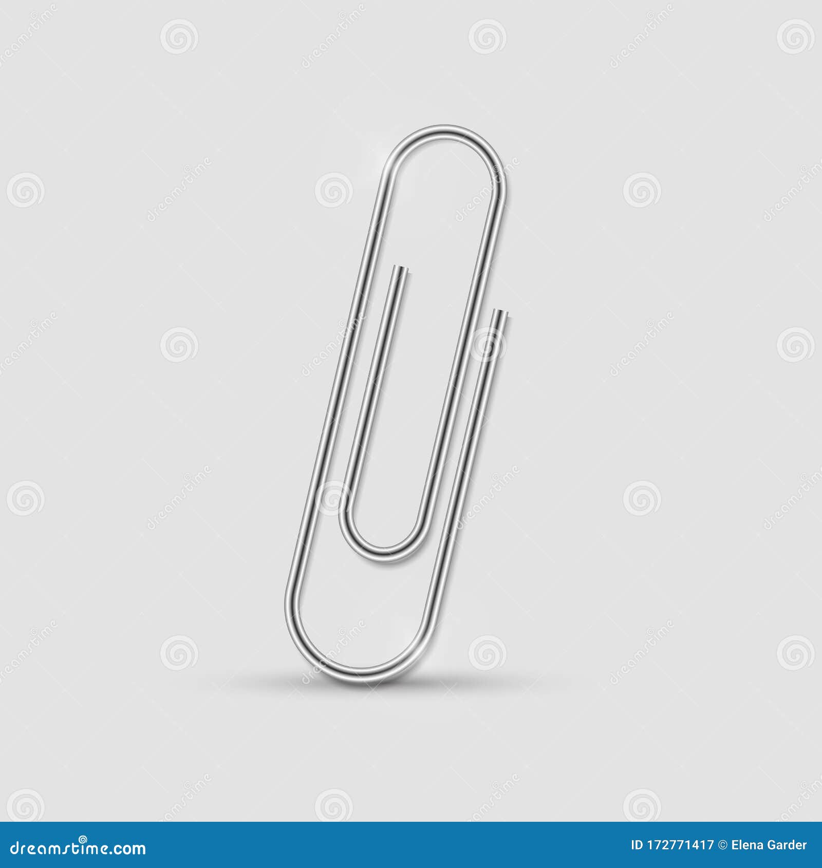 Realistic Paperclip Icon. Paper Clip Attachment With Shadow. Attach ...