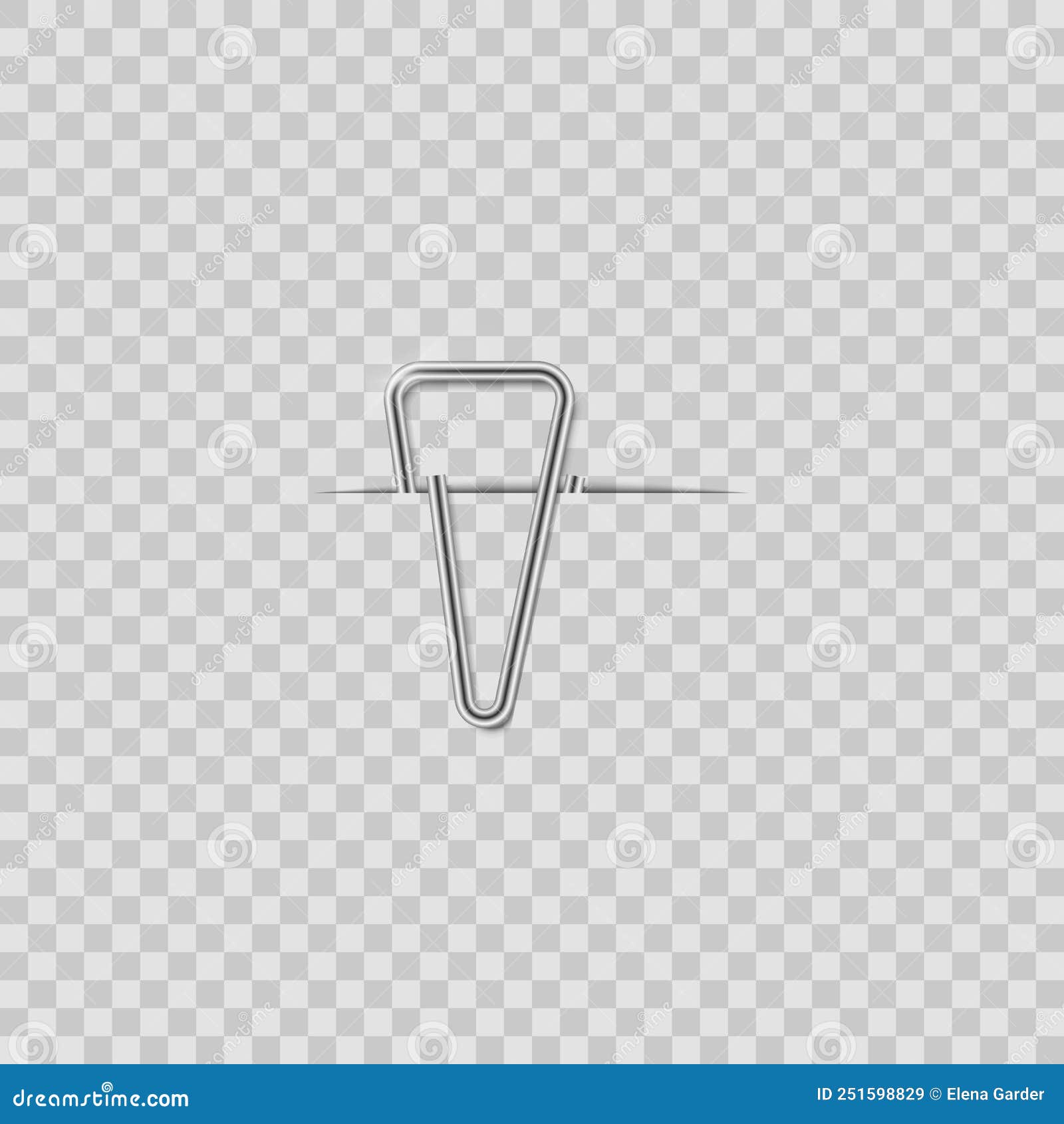 Realistic Red Paperclip. Red Push Pin. Needle For Fixation Memo On ... Realistic Red Paperclip. Red Push Pin. Needle For Fixation Memo On ...