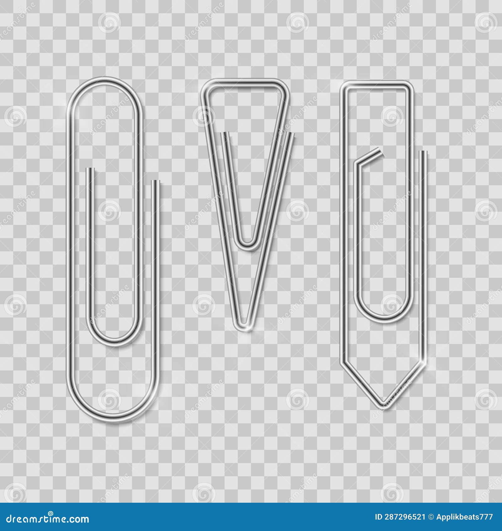 Clip Set. Realistic Paperclip Attach Stock Vector - Illustration of ...