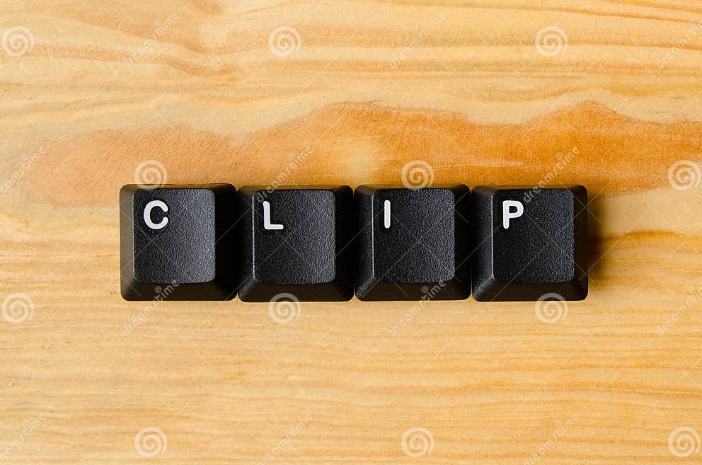 Clip word stock image. Image of keypad, text, wood, keyboard - 95048913