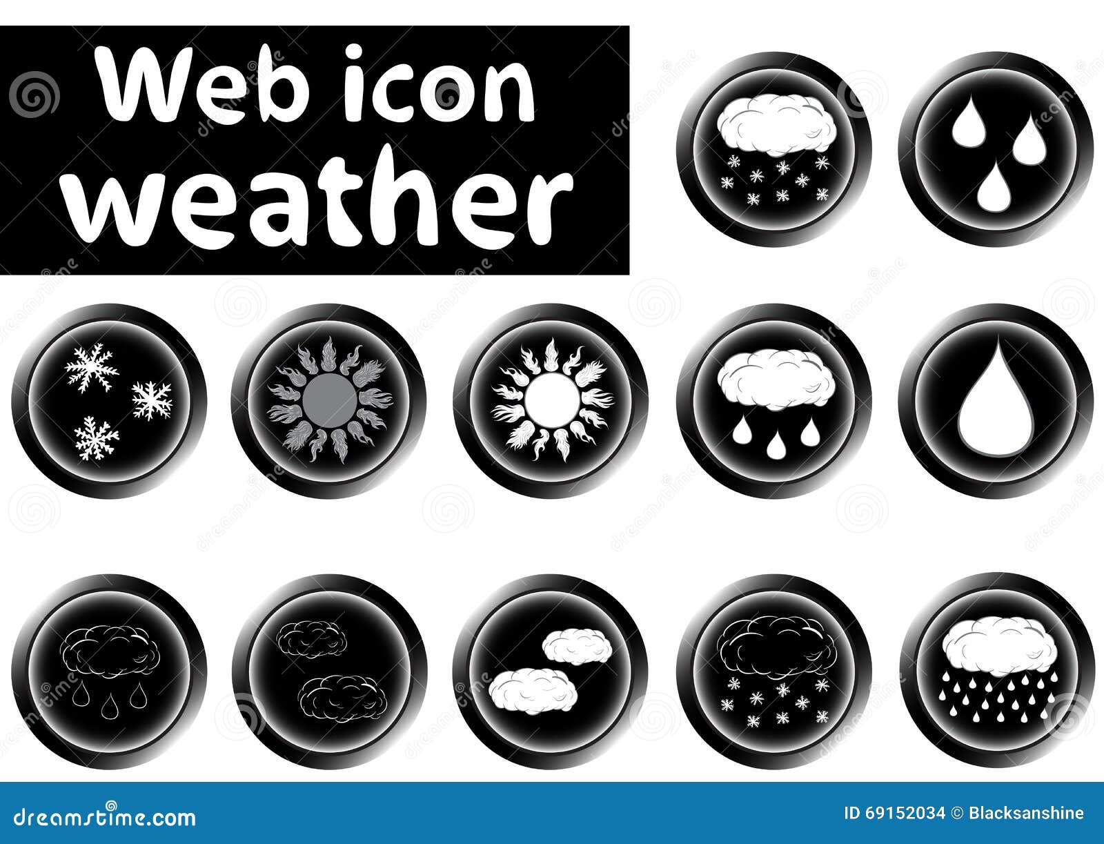 Clipart Black Web Icon Weather Stock Vector - Illustration of sign ...