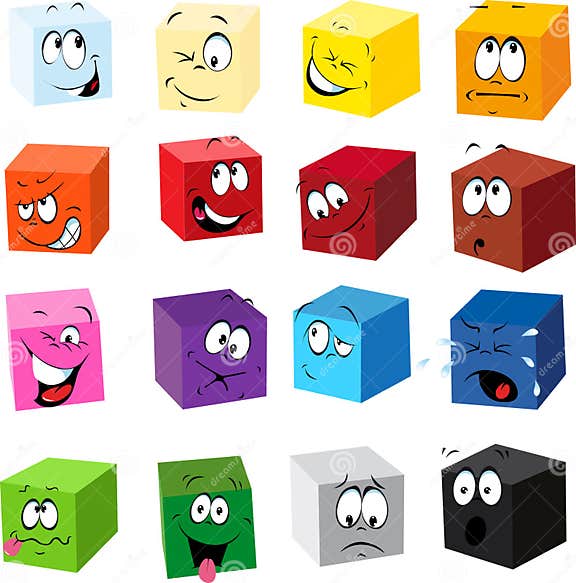 Clipart Boxes with Funny Faces Stock Vector - Illustration of silly ...