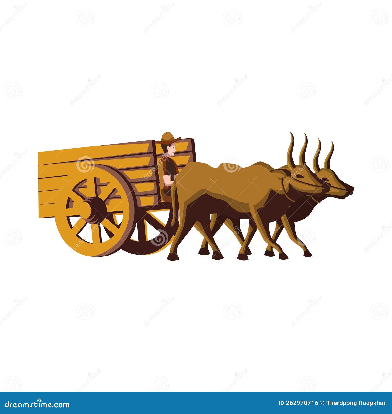 Clipart of Cartoon Version of Cow Cart Stock Vector - Illustration of ...