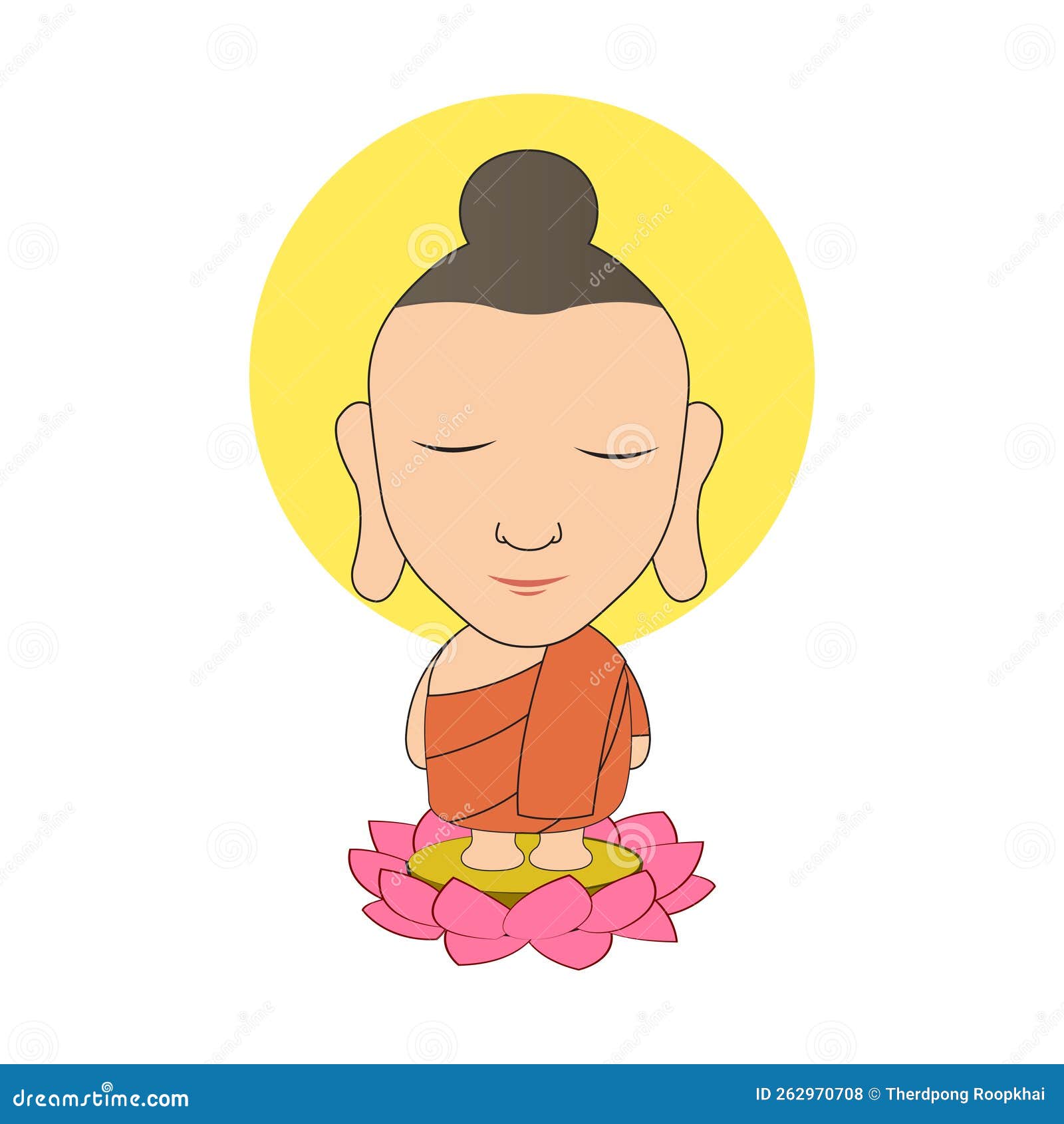 Clipart of Cartoon Version of Lord of Buddha Stand Stock Vector ...