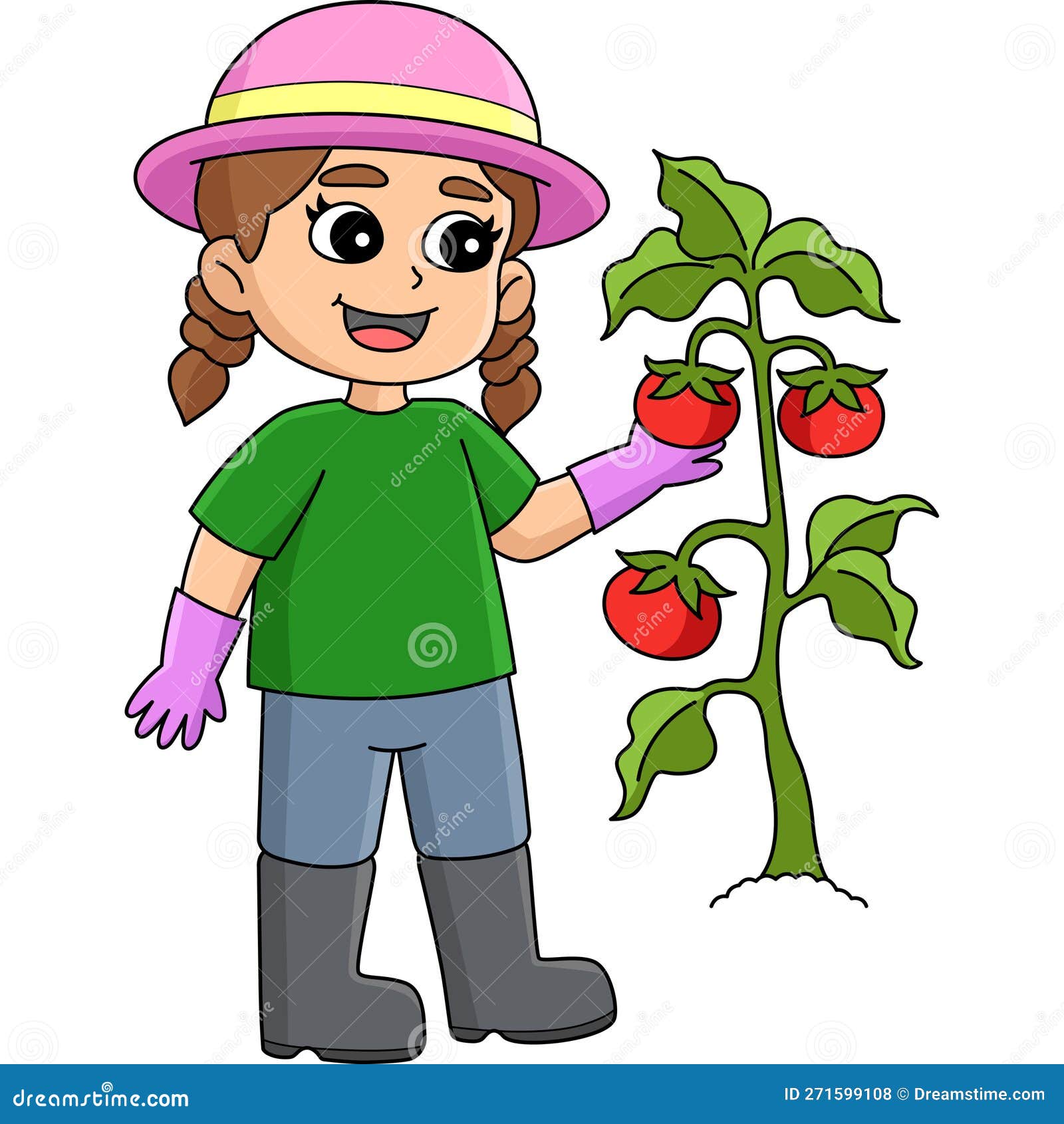 Clipart De Color De Dibujos Animados Para Niñas Plantando Vegetales ... Clipart De Color De Dibujos Animados Para Niñas Plantando Vegetales ...