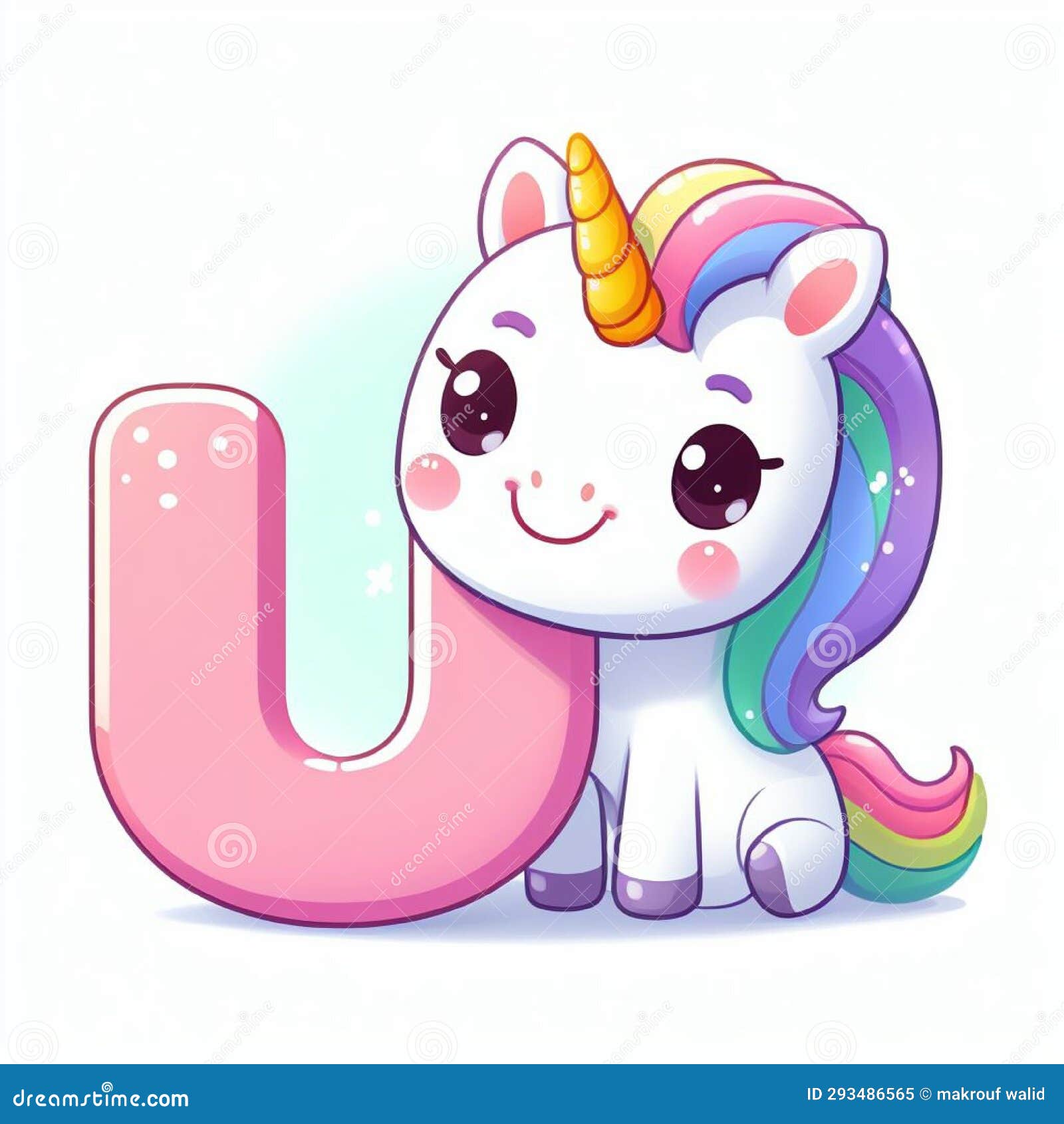 Clipart De Unicornio Y Letra U Stock de ilustración - Ilustración de ...
