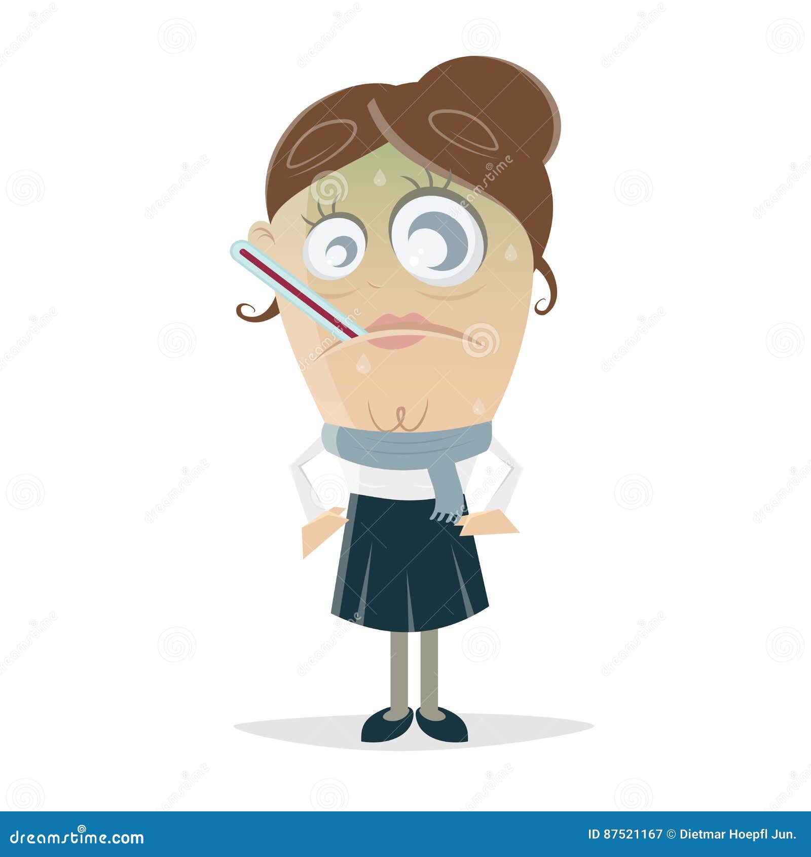 Clipart Di Una Donna Malata Illustrazione Vettoriale - Illustrazione di ...