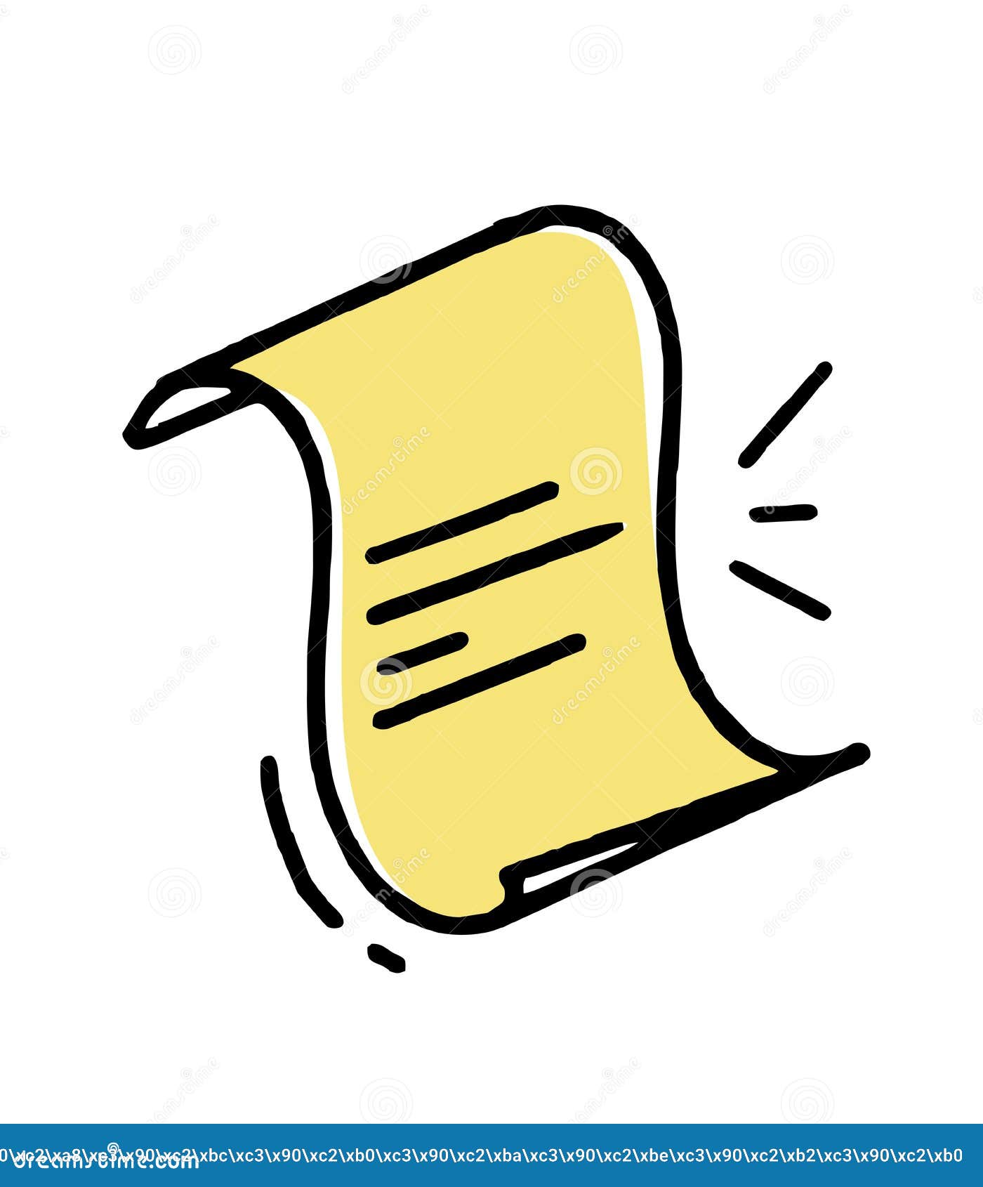 The Clipart Doodle Scroll. Vector Illustration in Line Style. Stock ...