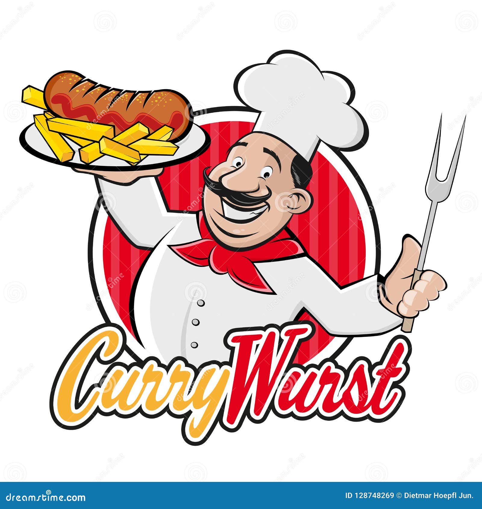 Happy Chef And Kitchen Assistant Vector Cartoon Characters ...