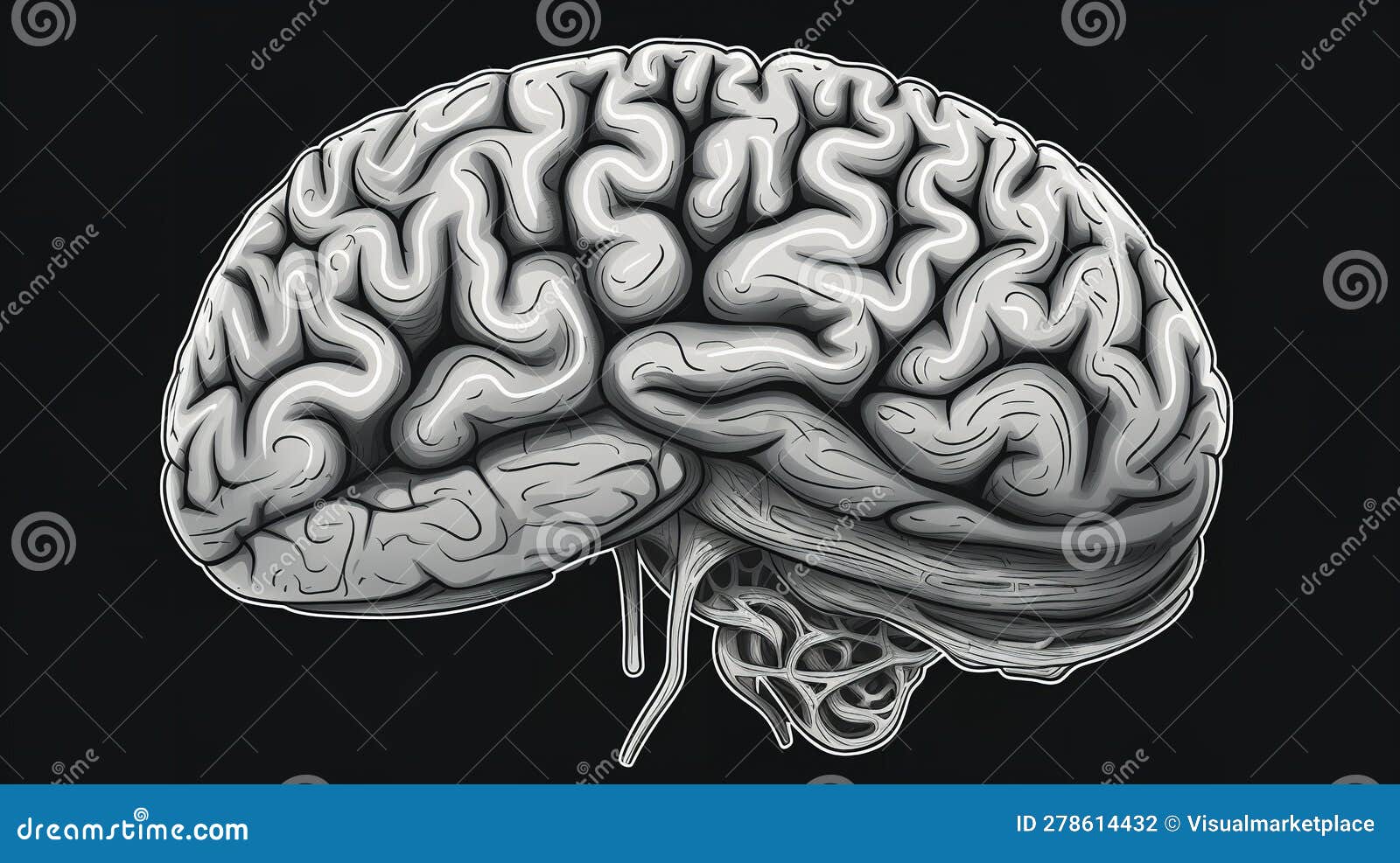 Clipart Image of a Simplified Human Brain Stock Illustration ...