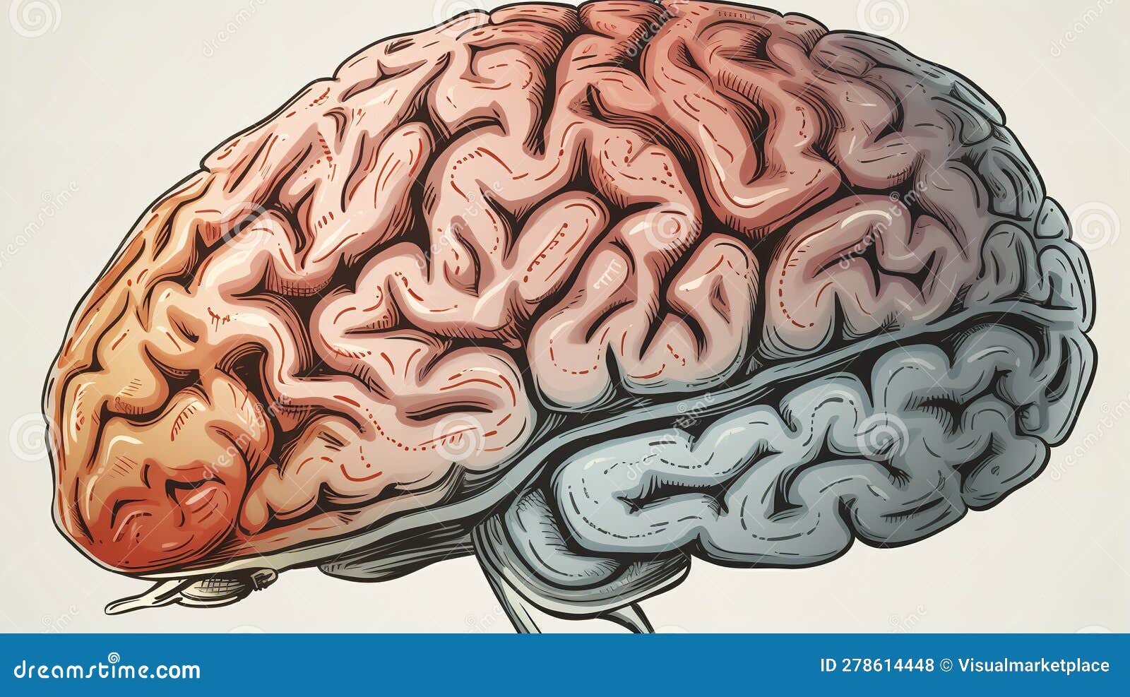 Clipart Image of a Simplified Human Brain Stock Illustration ...