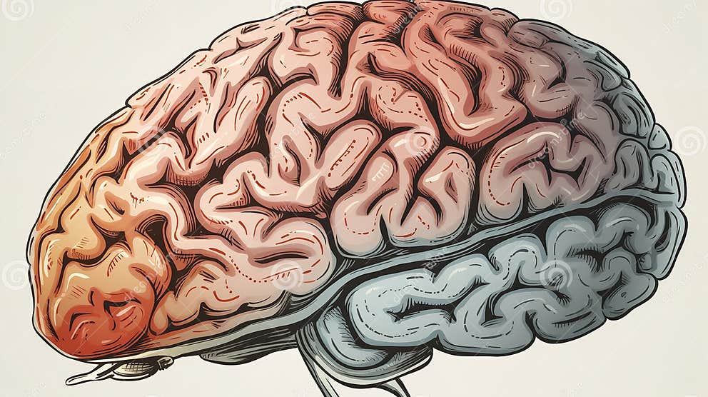 Clipart Image of a Simplified Human Brain Stock Illustration ...